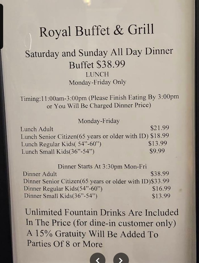 Royal Buffet & Grill Menu | The Best All You Can Eat Asian Buffet in ...